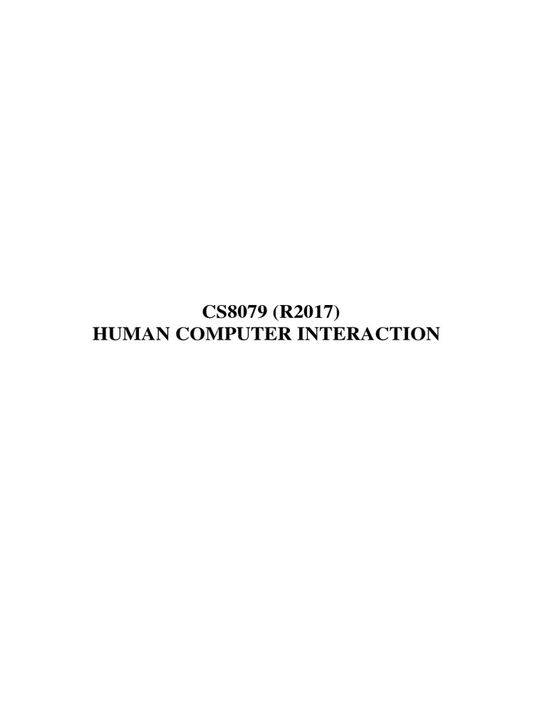 Unit 1-5 CS8079 HCI QBank Panimalar College PDF | PDF | Usability ...