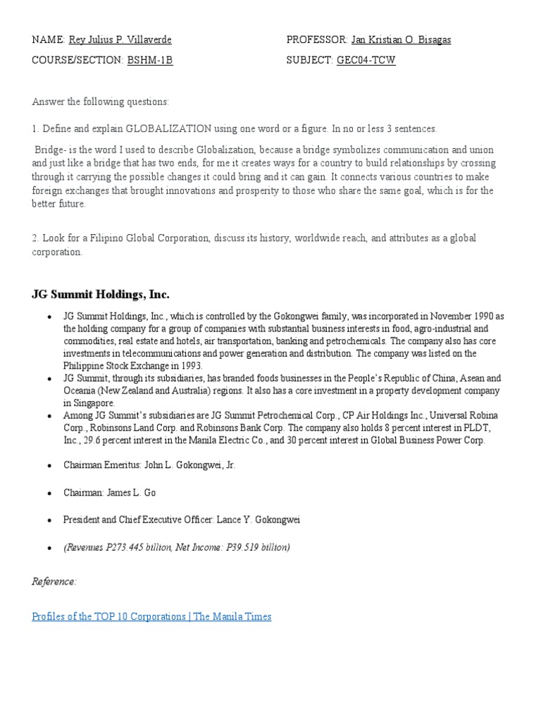 Classwork#1 VILLAVERDE | PDF | Finance & Money Management