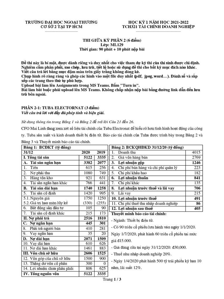 đề mid tcdn 1 | PDF