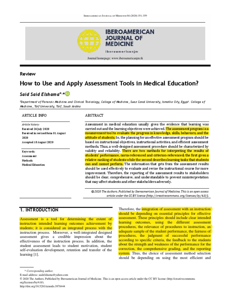 Assessment in Medical Education | PDF | Educational Assessment | Test ...