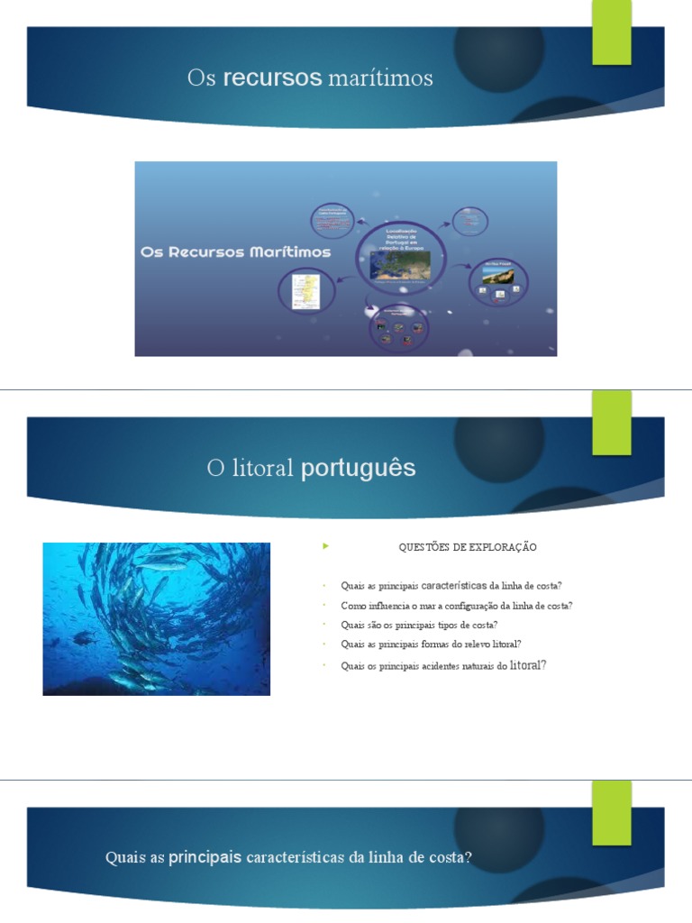 PowerPoint Geo Recursos Marítimos | PDF | Erosão | Mar