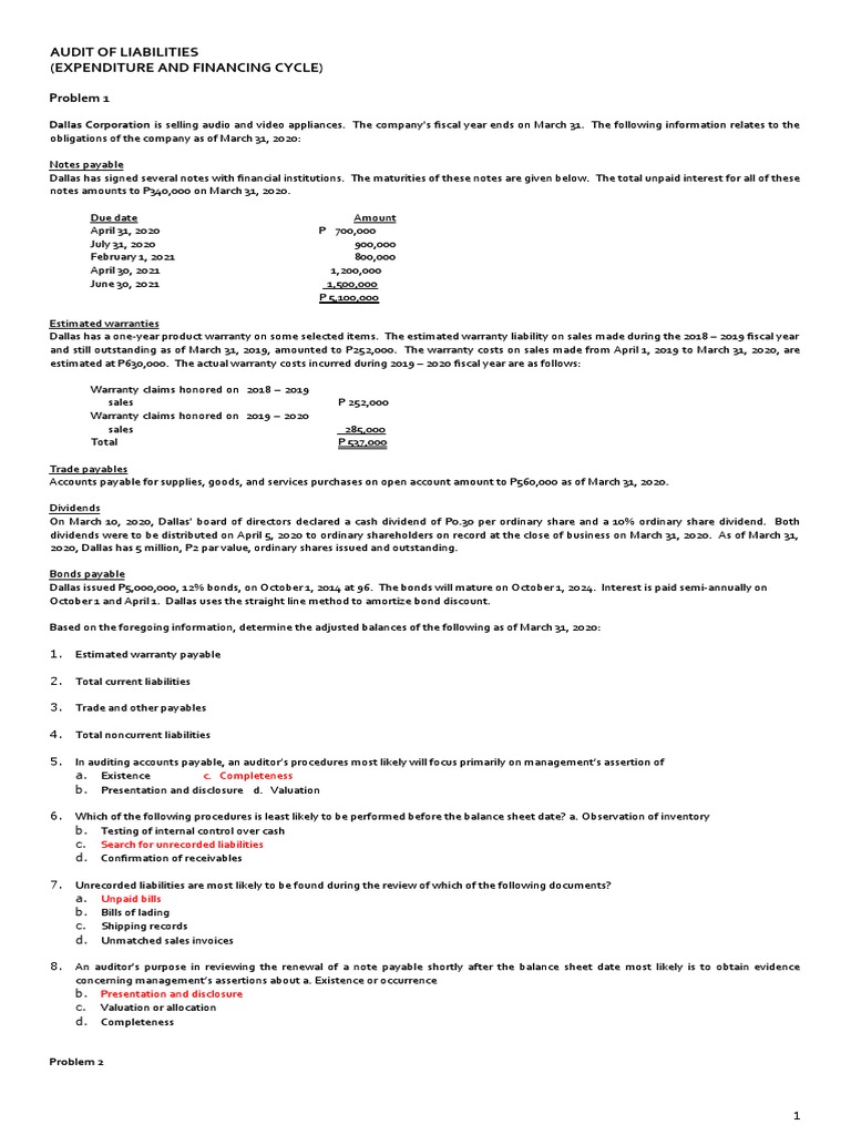 ACCO 30053 - Audit of Liabilities - MARP | PDF