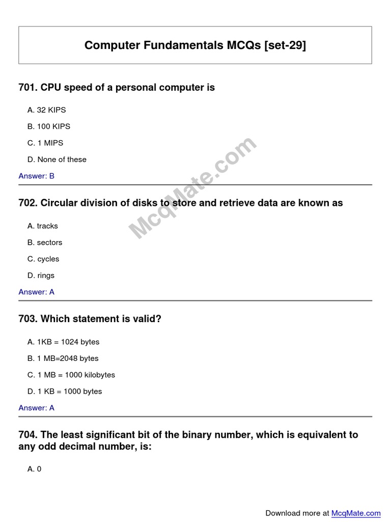 Computer-Fundamentals Solved MCQs (Set-29) | PDF | Computers Computer-Fundamentals Solved MCQs (Set-29) | PDF | Computers