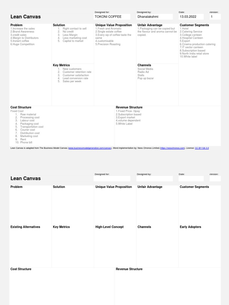 Lean Canvas | PDF