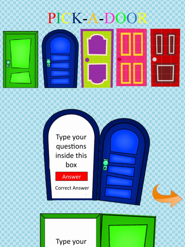 Pick A Door Template Pdf