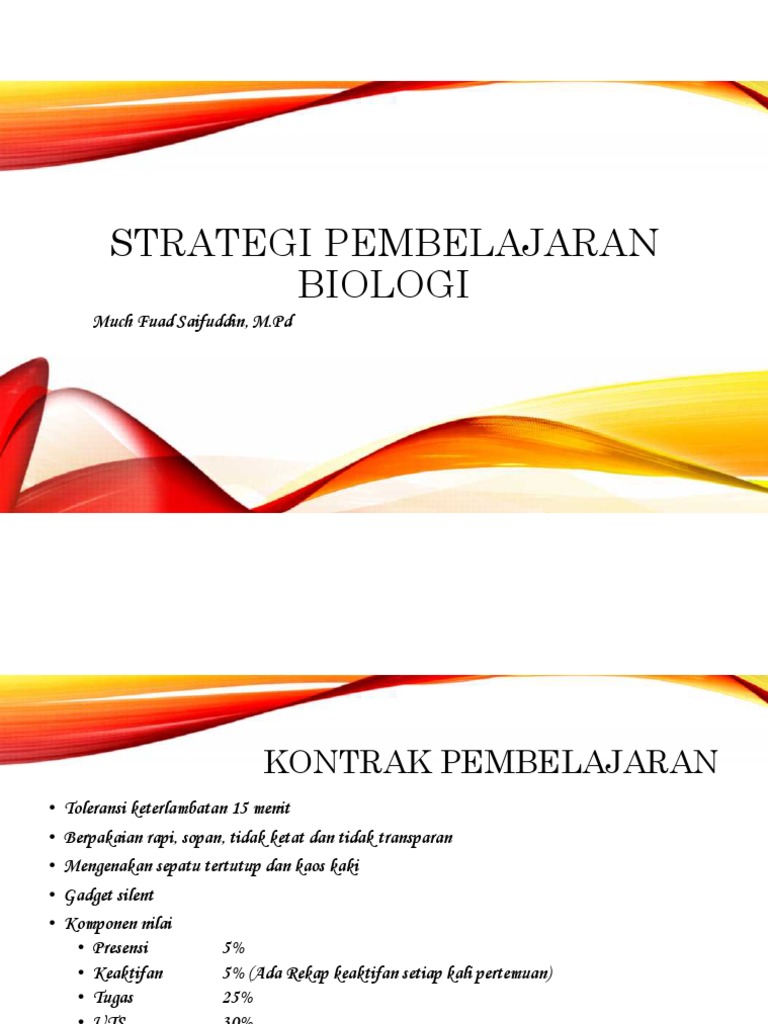 Strategi Pembelajaran Biologi | PDF