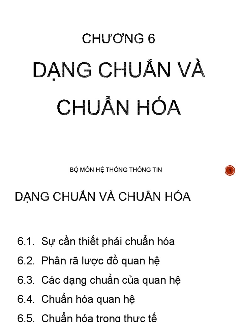CSDL-Chuong 6-Dang Chuan Va Chuan Hoa | PDF