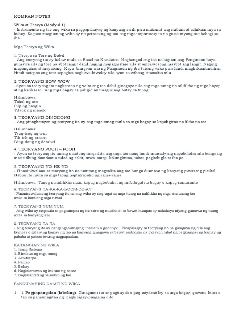 KOMPAN NOTES 1st Quarter | PDF