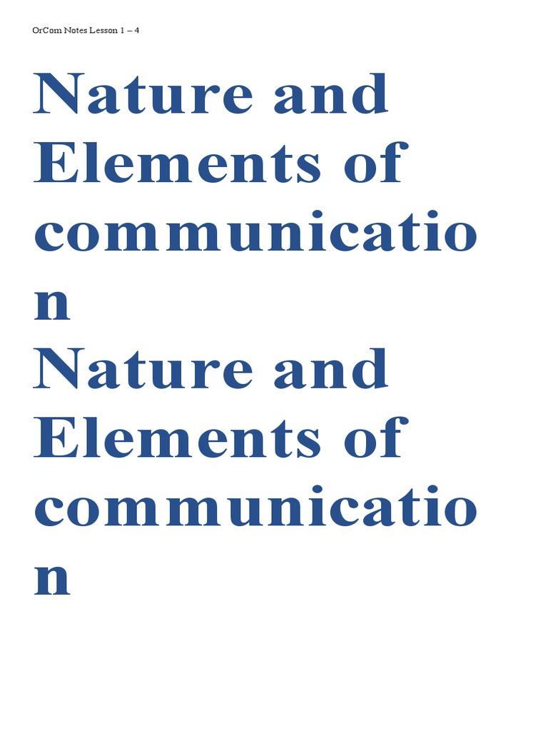1st Quarter OrCom Notes | PDF | Communication | Mass Media
