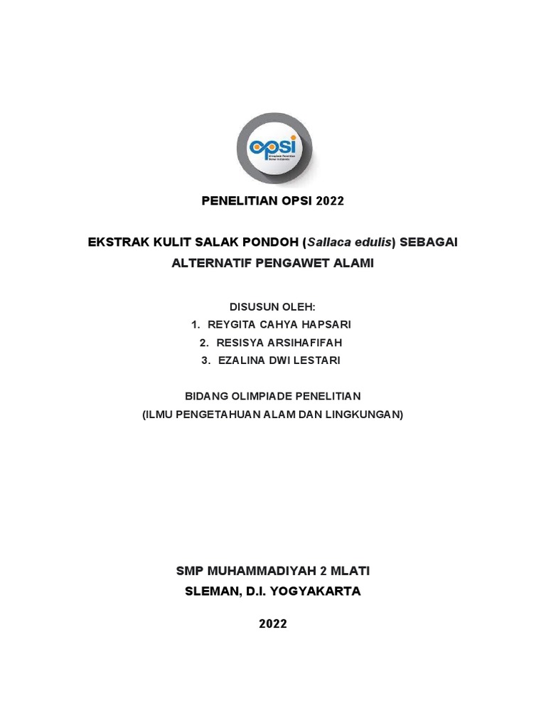 Laporan Opsi 2022 Edit 1 | PDF