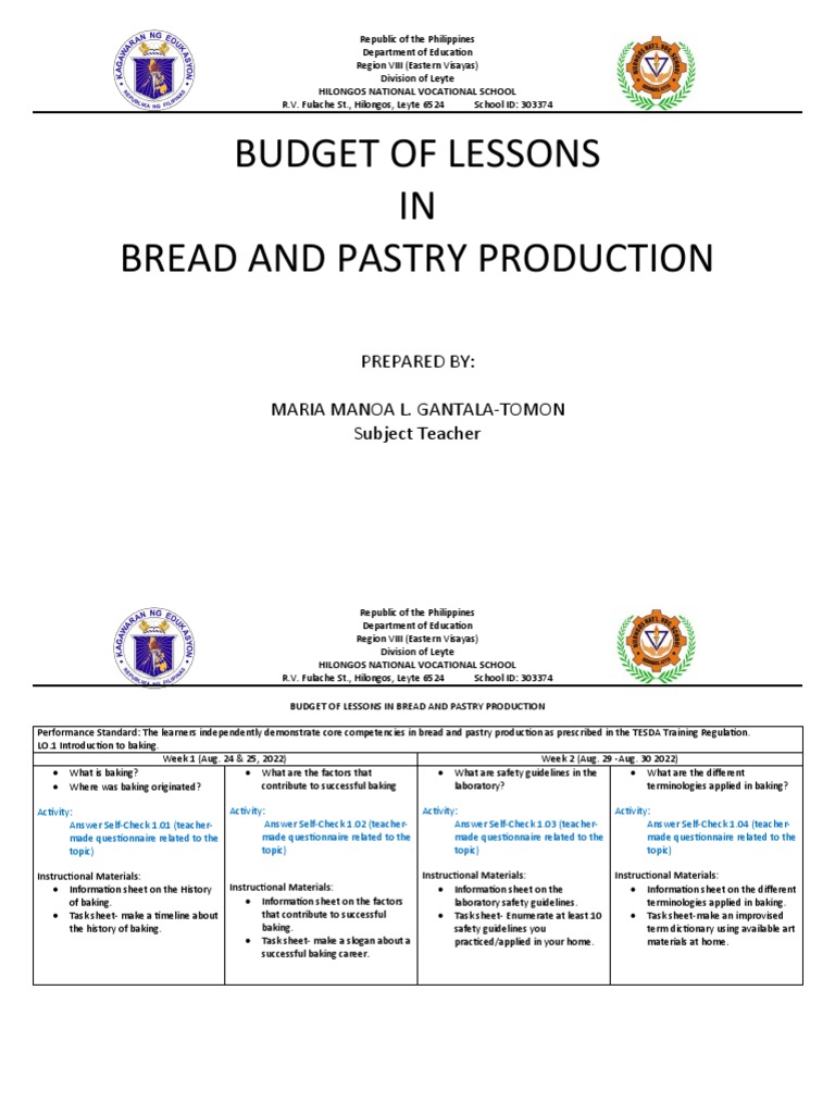Bread and Pastry Production Lessons | PDF | Bakery | Baking