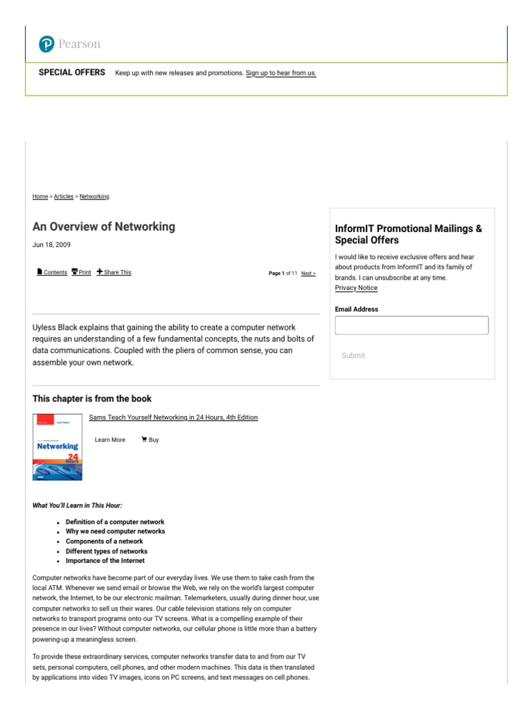 An Overview Of Networking What Is A Network What Is Networking Informit Pdf