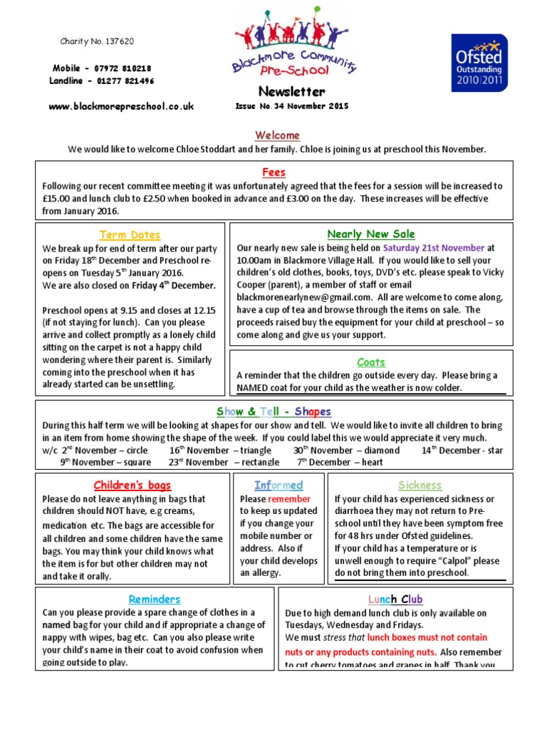 Newsletter Sample Preschool-EarlyYears | PDF | Hanukkah