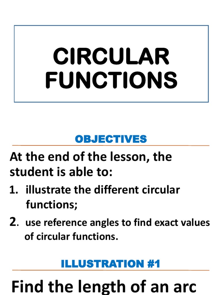 Circular Functions | PDF | Angle | Circle
