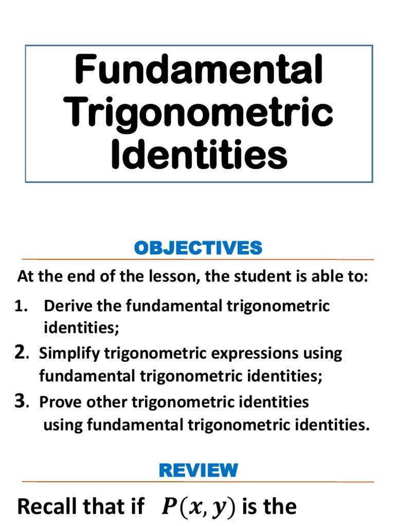 The Fundamental Trigonometric Identities | PDF | Trigonometric ...