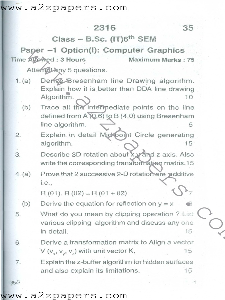 CG Bscit 6th Sem 2015 | PDF CG Bscit 6th Sem 2015 | PDF