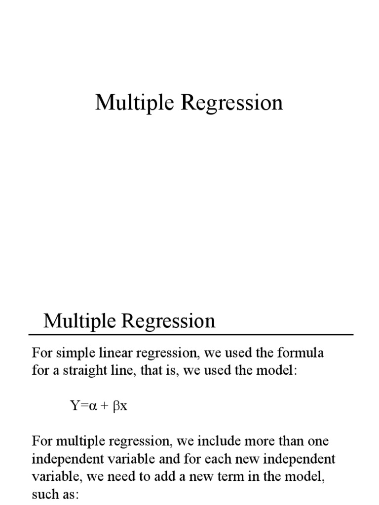MODULE 32 Multiple Regression 19 July 05 | PDF