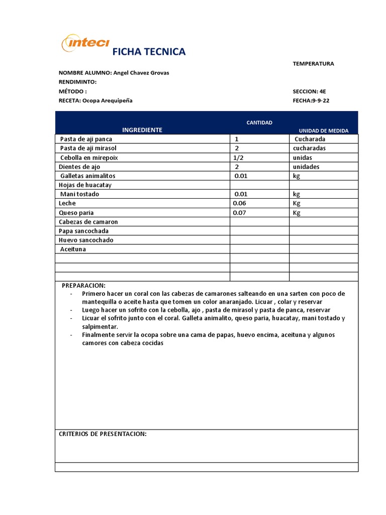 Ocopa Arequipeña | PDF
