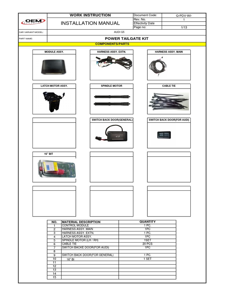 Audi q5 Installation Procedure | PDF | Electrical Connector ...