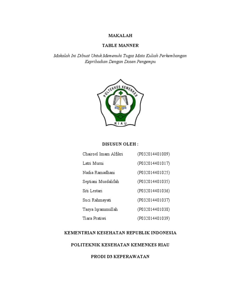 Etika Makan: Panduan Table Manner | PDF | Karier & Perkembangan ...