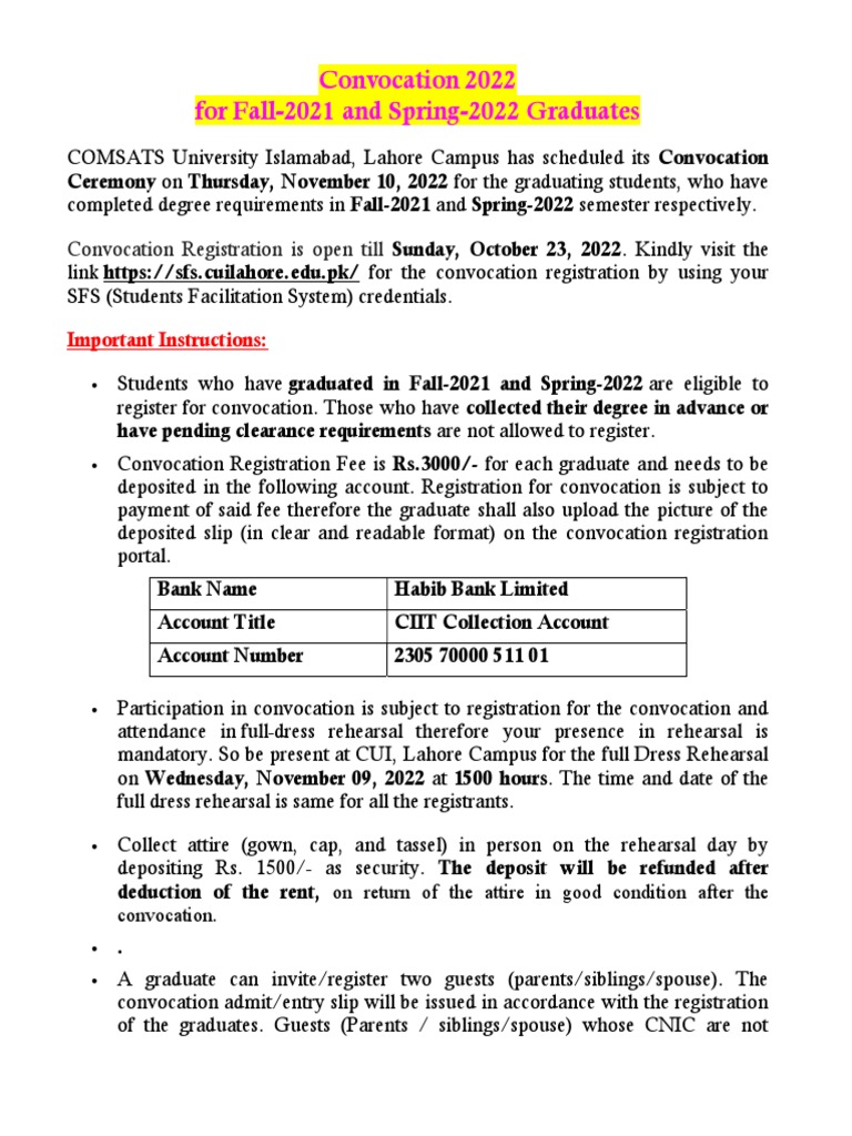Convocation Registration Guideline | PDF | Clothing | Softlines (Retail)