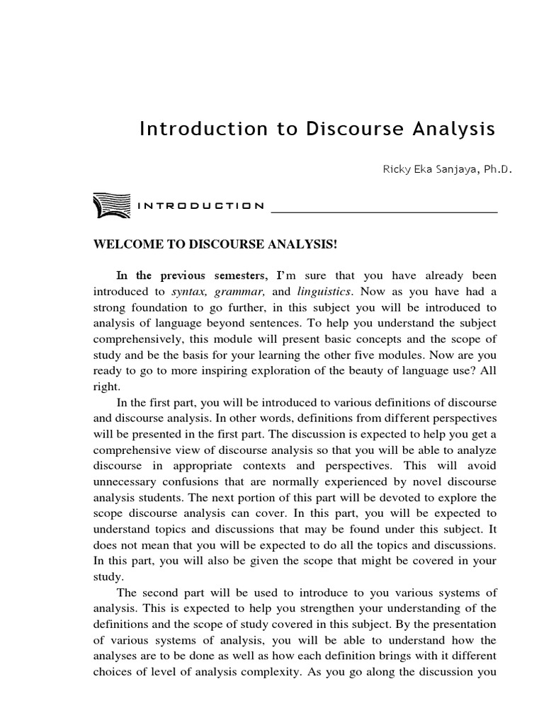 Introduction To Discourse Analysis | PDF | Linguistics | Communication