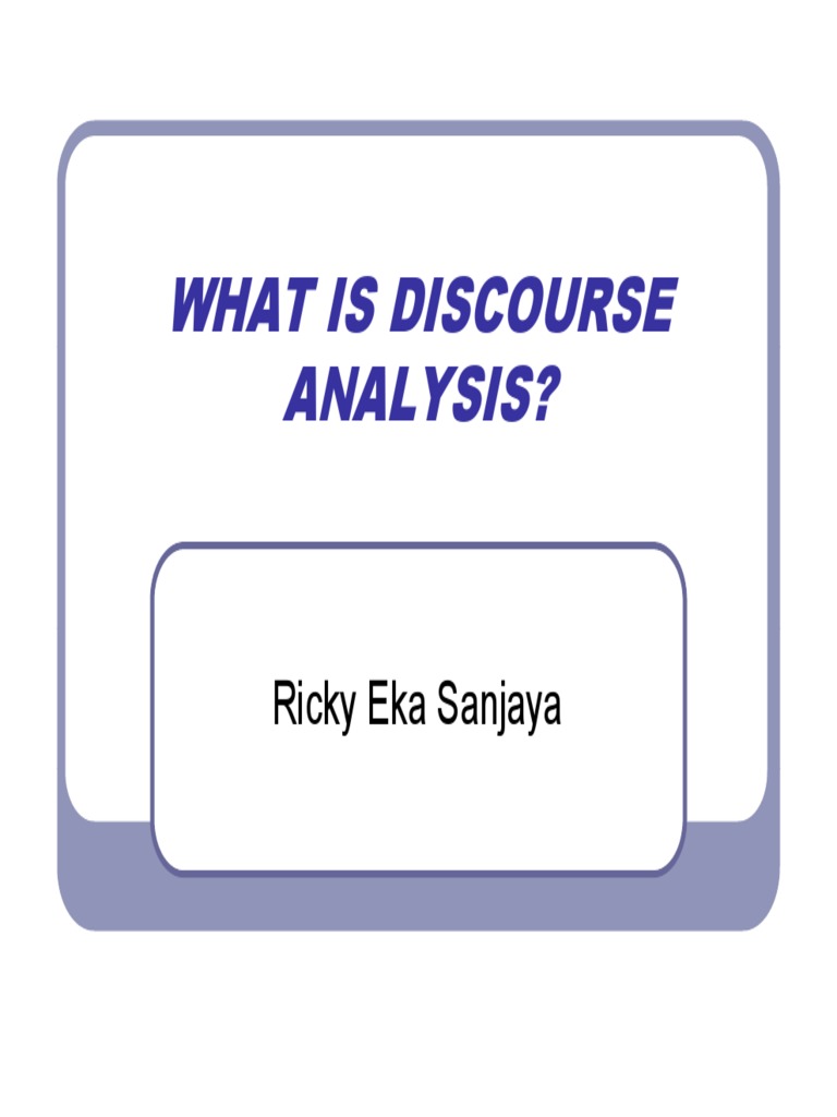 What Is Discourse Analysis | PDF | Linguistics | Discourse