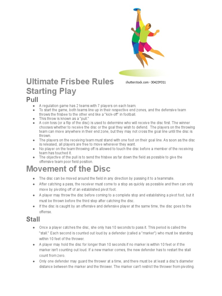 Ultimate Frisbee Game Rules Guide | PDF | Leisure | Rules