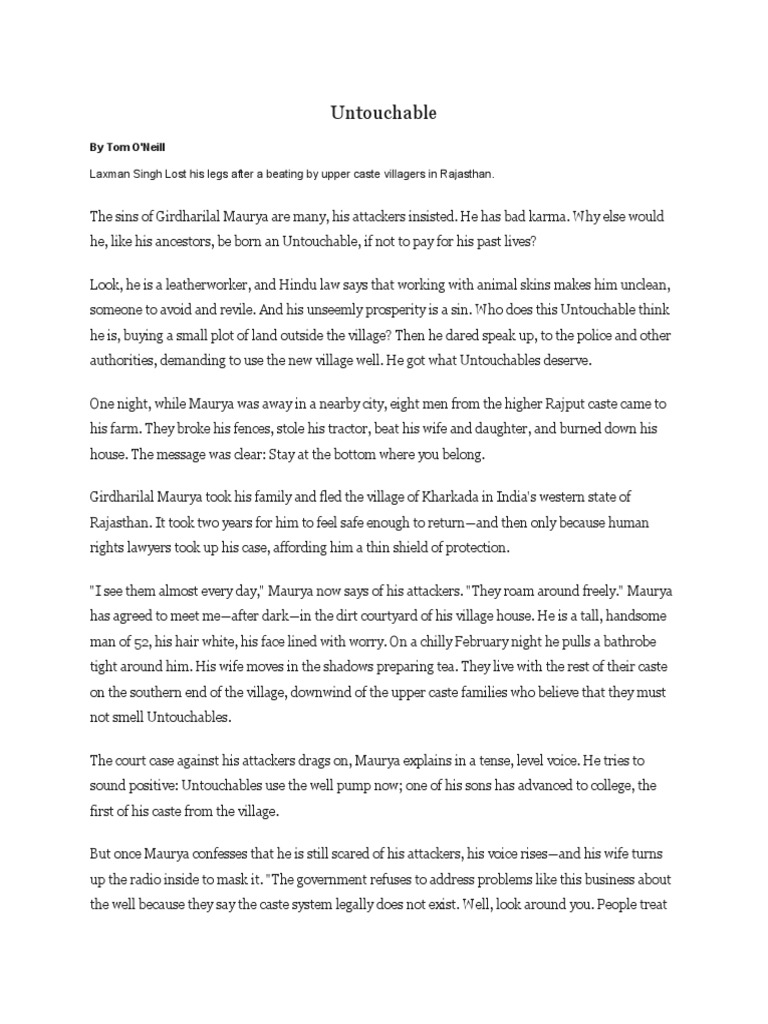 Untouchable | PDF | Dalit | Mahatma Gandhi