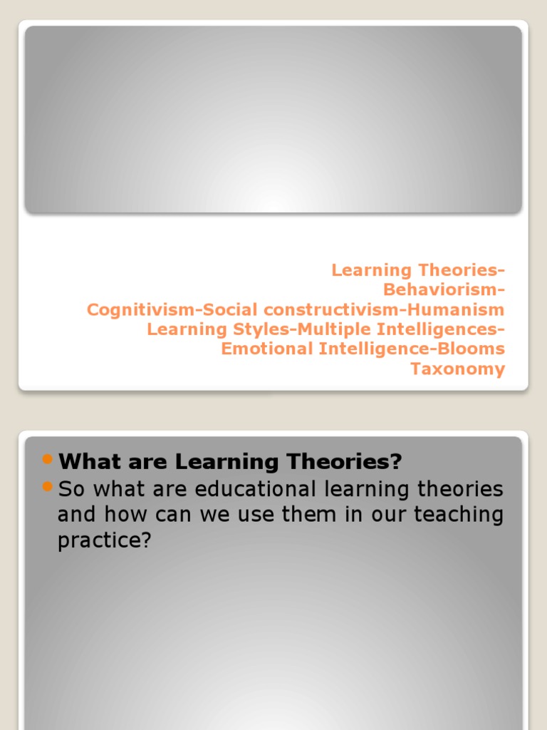 Learning Theories | PDF | Classical Conditioning | Constructivism (Philosophy Of Education)
