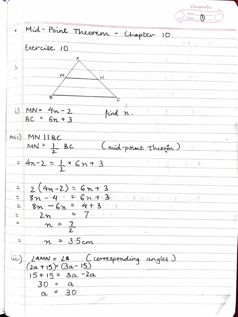 Mid Point Theorem | PDF Mid Point Theorem | PDF