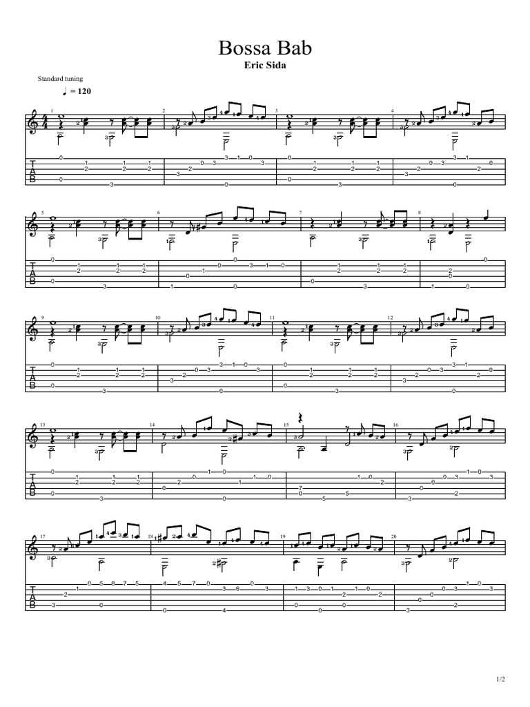 Bossa Bab by Eric Sida - Guitar Pro Tab | PDF | Guitar Family ...