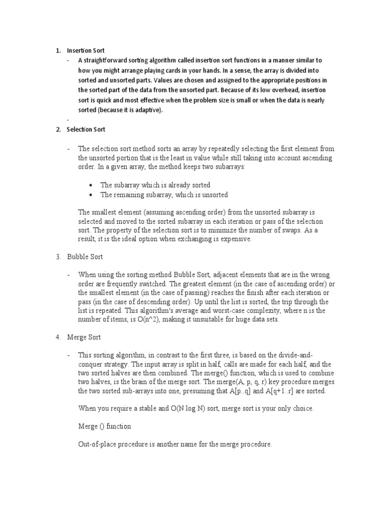 Sorting Algorithms | PDF | Algorithms And Data Structures | Computing Sorting Algorithms | PDF | Algorithms And Data Structures | Computing