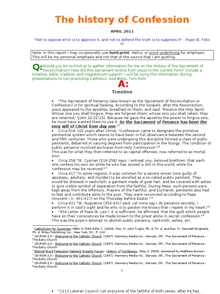 Confession-The Sacrament of Reconciliation | PDF | Confession (Religion ...