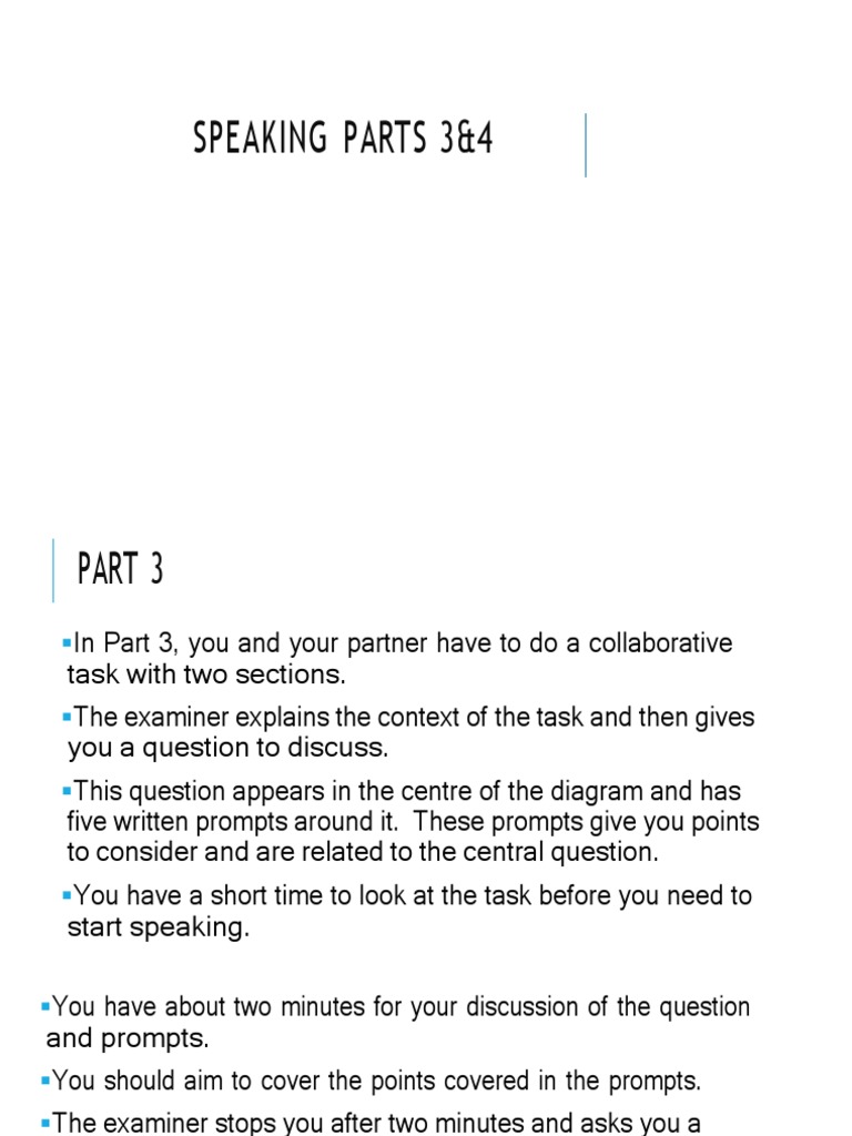 Speaking Parts 3&4 | PDF | Thought | Idea