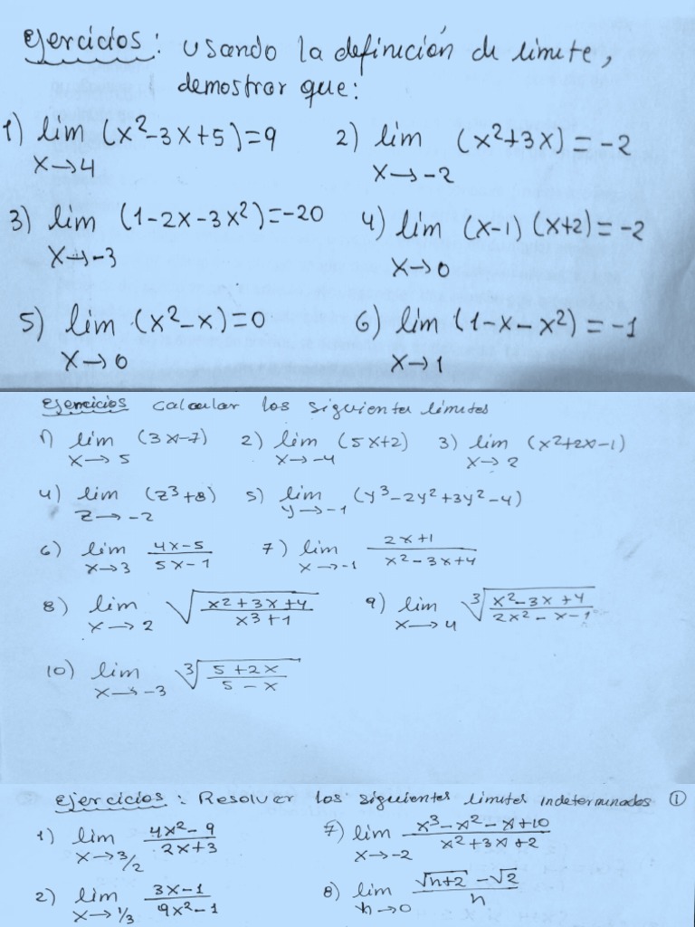 Ejercicios de Limites | PDF