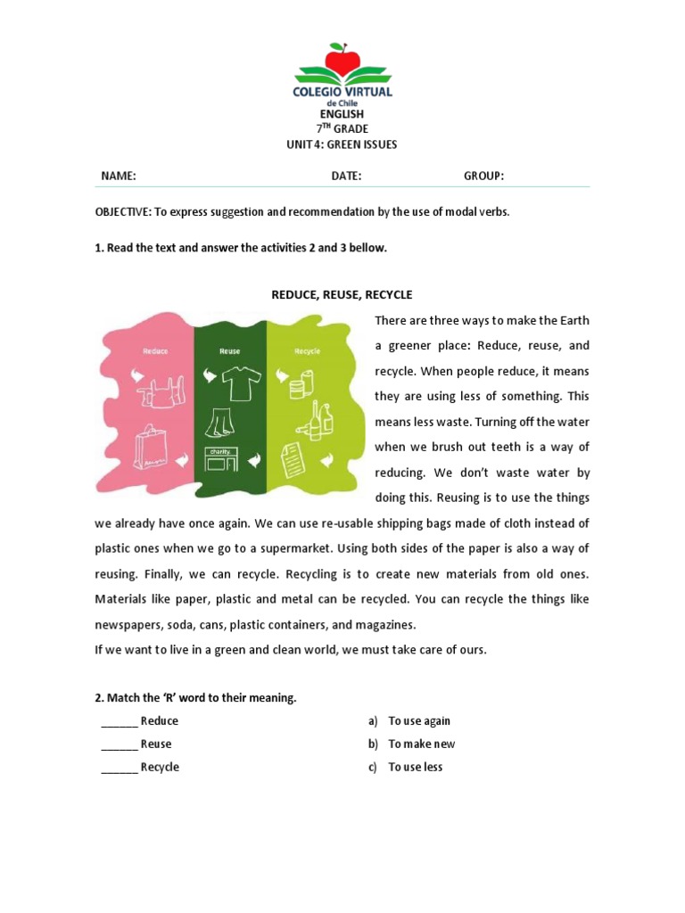 02-Ingles-U4-7b-Practico-Modal Verbs | PDF | Recycling | Reuse