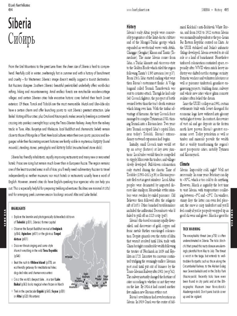 Russia-Siberia v1 m56577569830516385 | PDF | Siberia | Russia