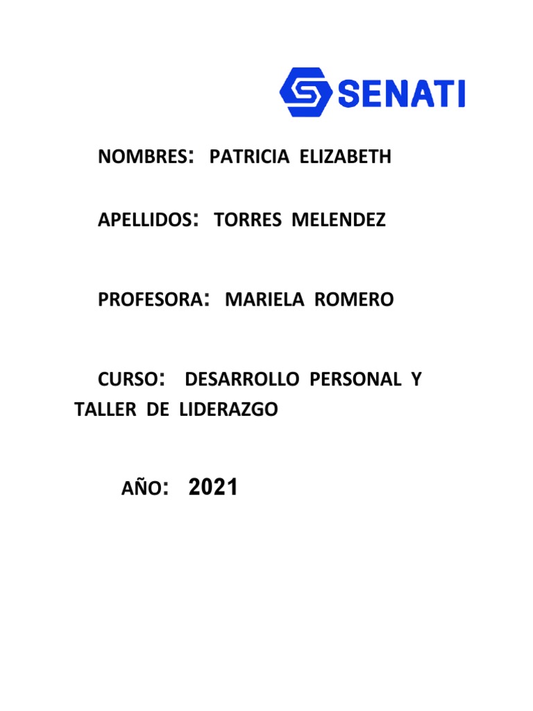 Actividad Entregable 1 Desarrollo Personal y Taller de Liderazgo | PDF | Psicología cognitiva ...