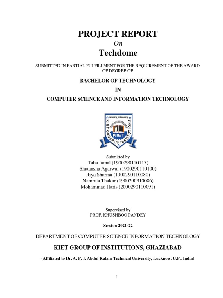 Cover Page of Synopsis | PDF | Linked In | Computing