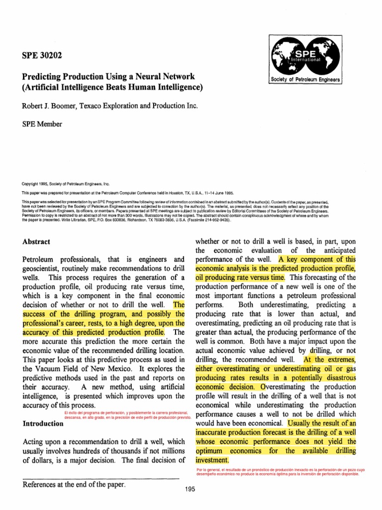 Predicting Production Using A Neural Network (AI) 1995 | PDF | Artificial Neural Network ...
