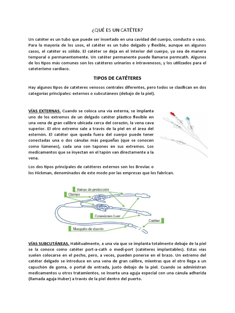 Qué Es Un Catéter | PDF | Equipo medico | Medicina