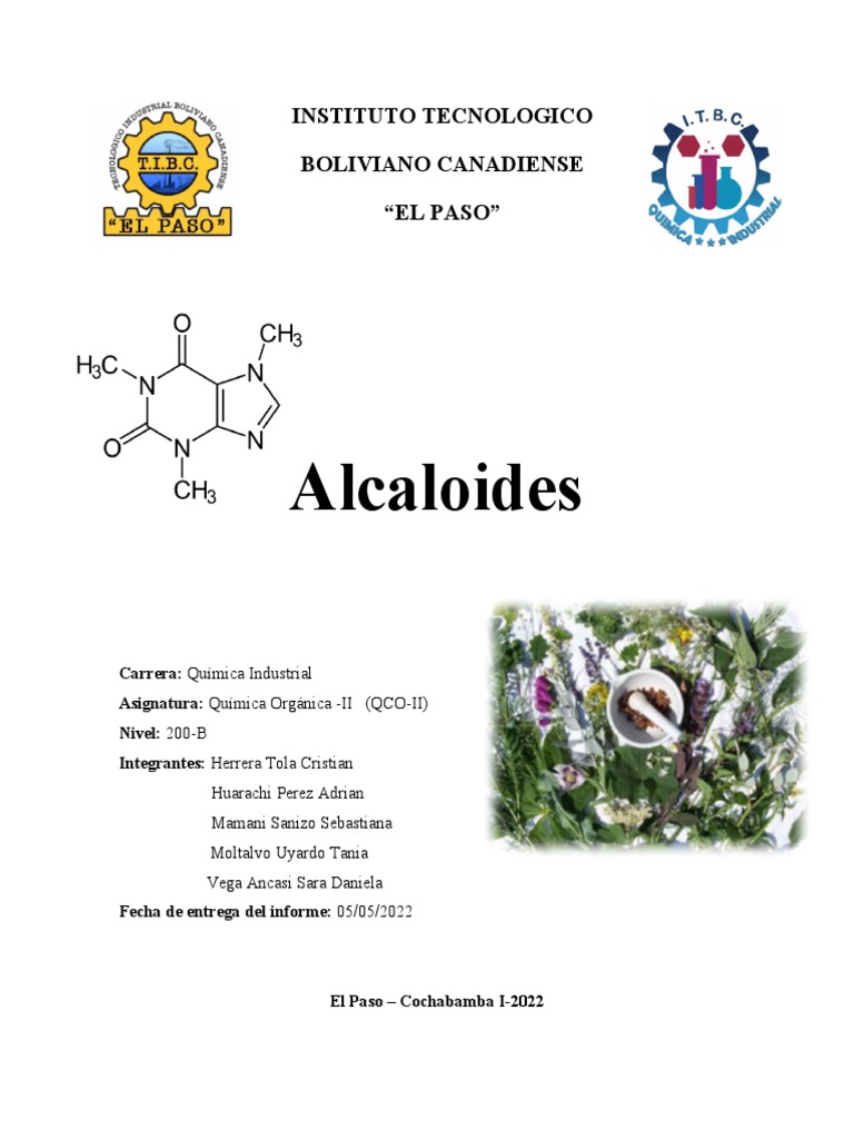 Alcaloides: Definición y Clasificación | PDF | Alcaloide | Química