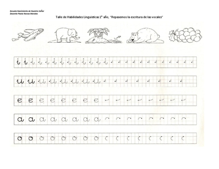 Escritura de Vocales | PDF