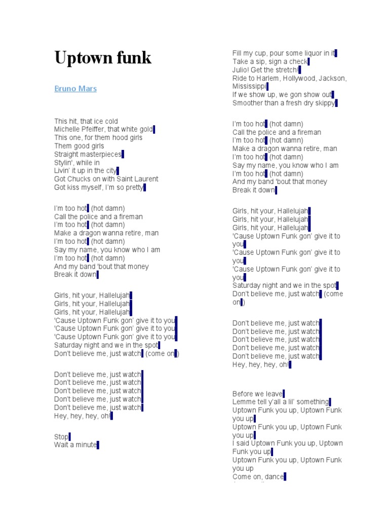 Uptown Funk | PDF | Popular Music | Billboard Number One Singles