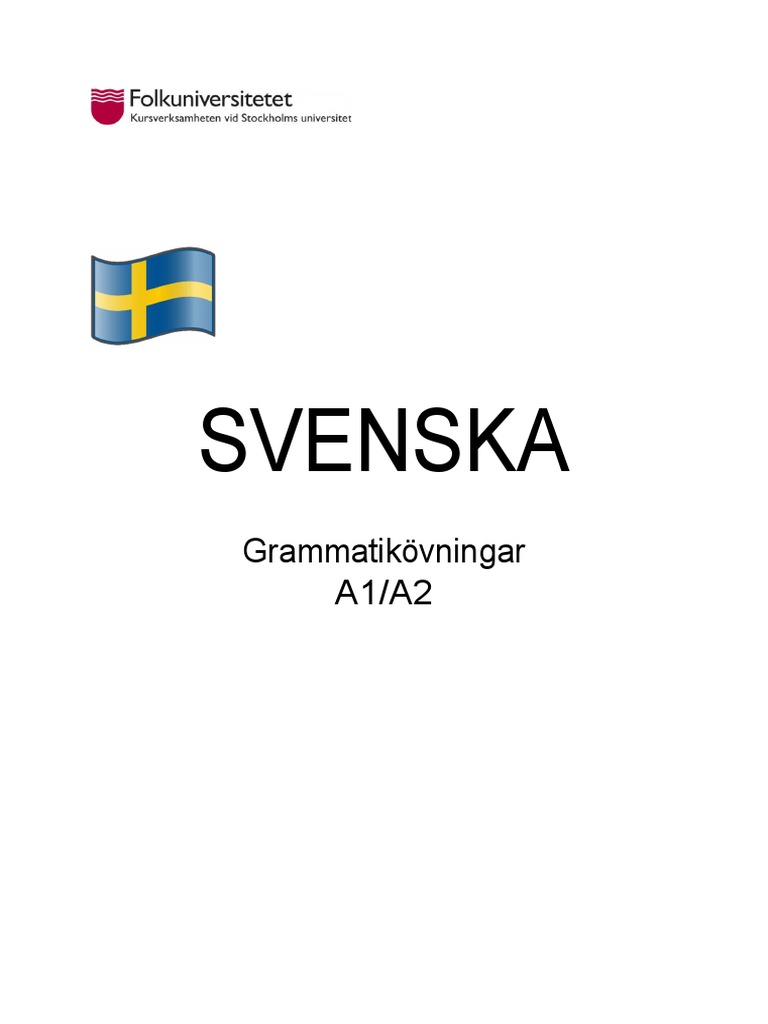SVENSKA - Grammatik A1A2 - NY | PDF