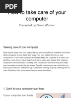 How To Take Care of ICT Tools | PDF | Computer Virus | Laptop