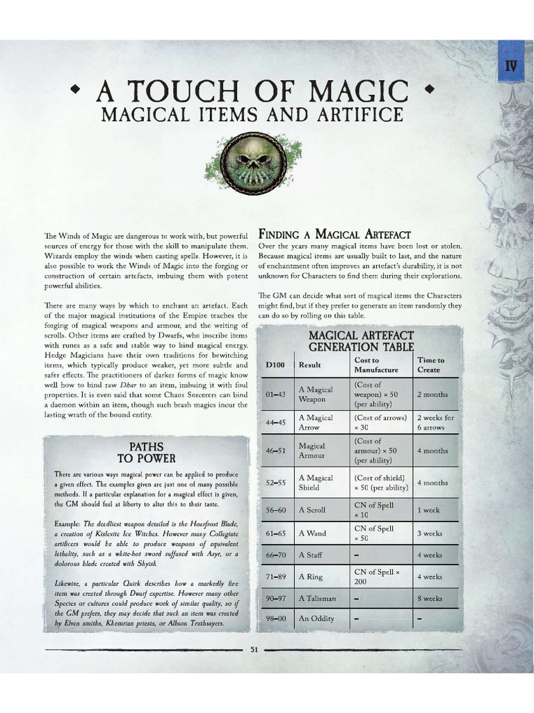 Warhammer Magic Items and Artifice | PDF