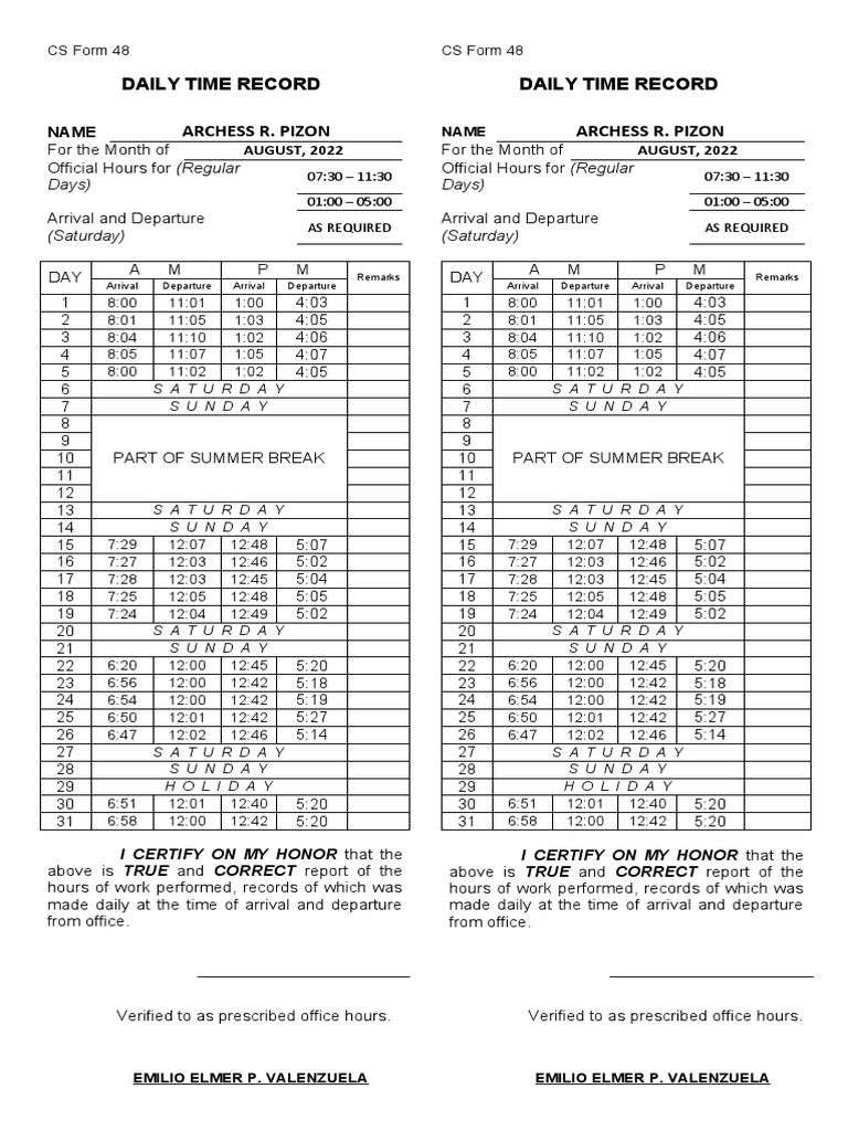 DTR August 2022 | PDF
