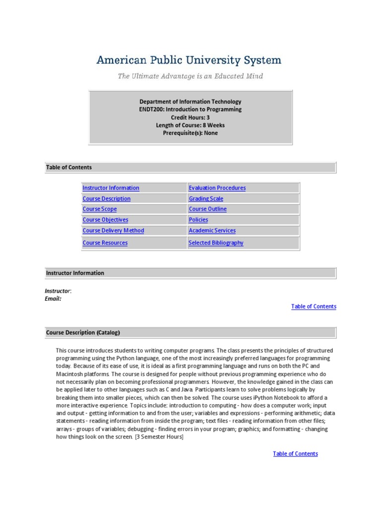 Syllabus | PDF | Computer Programming | Control Flow